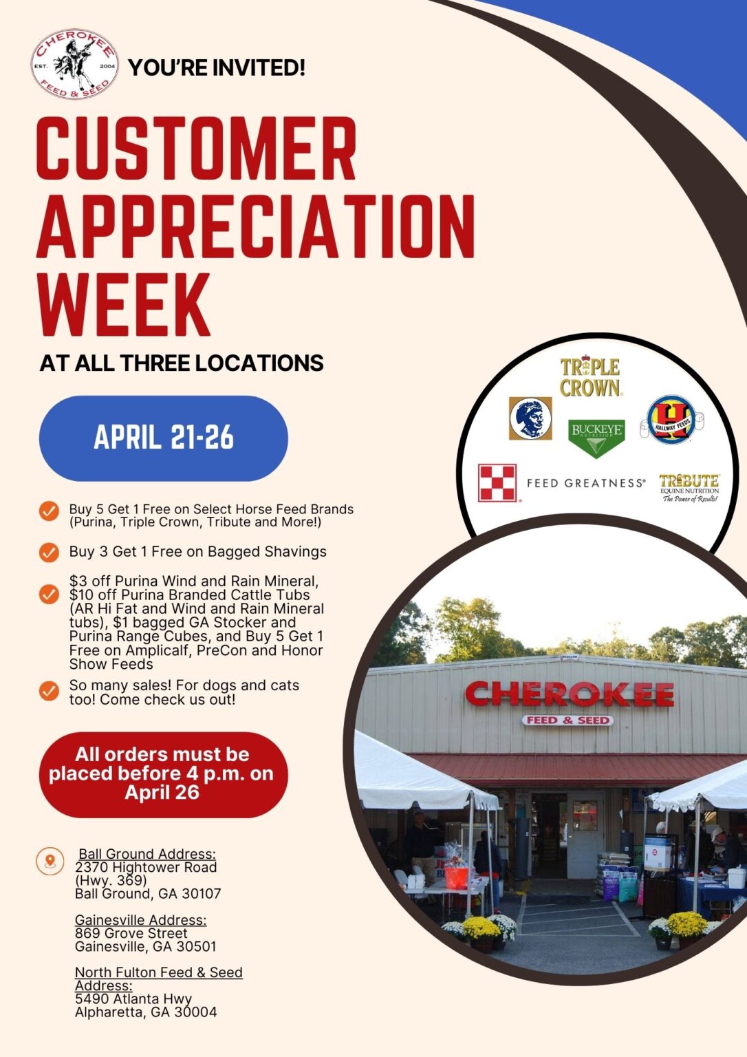 Spring Customer Appreciation Week - Cherokee Feed & Seed